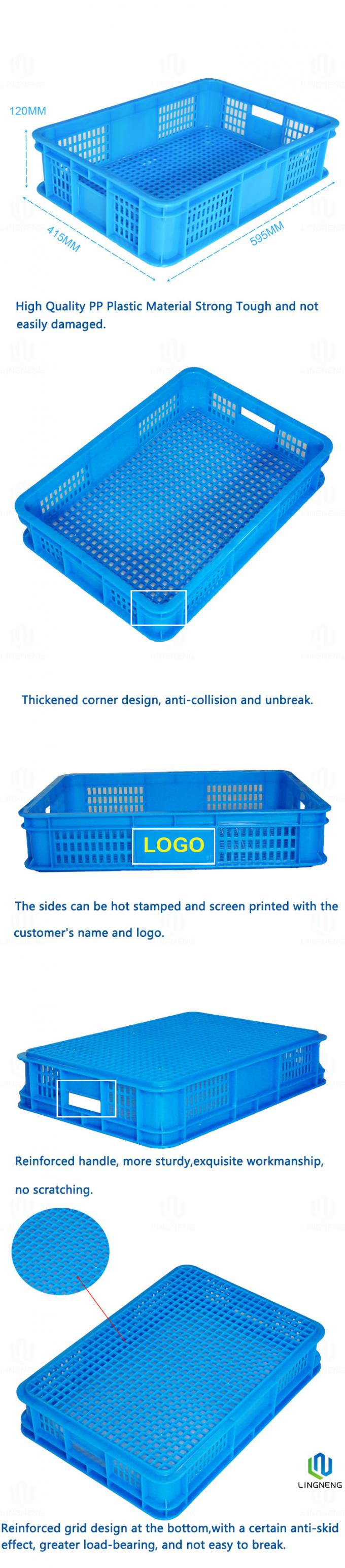 1300g Plastic Fruit And Vegetable Crates Nestable / Stackable Plastic ...