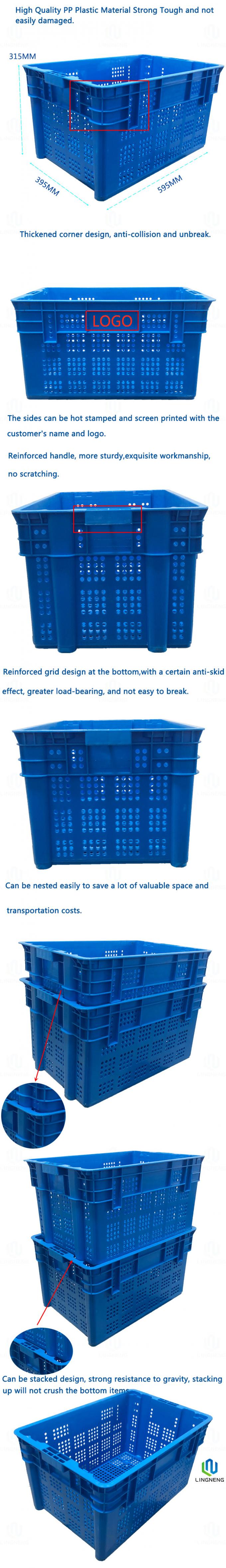 25KGS Supermarket Stacking Crates Nestable Fruit Plastic Crates For ...