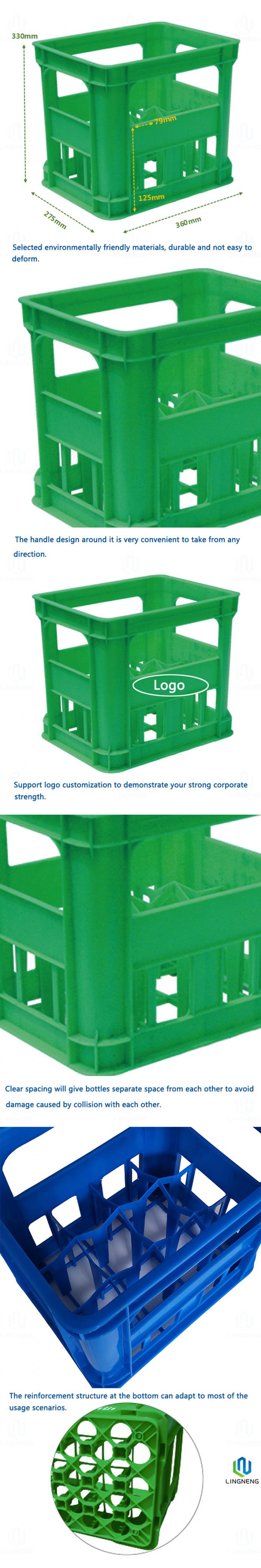 Stackable Plastic Milk Bottle Crates , Rectangle Beer Bottle Plastic ...