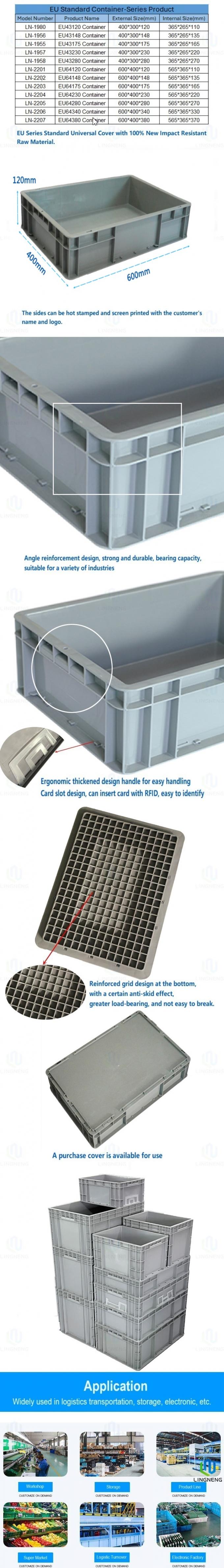 Removable Logistics Rectangular Plastic Transport Boxes With Lid