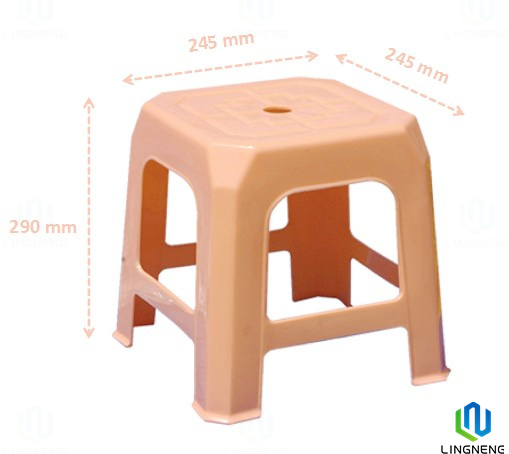 Durable Recyclable Plastic Furniture 2# Square Small Plastic Chair